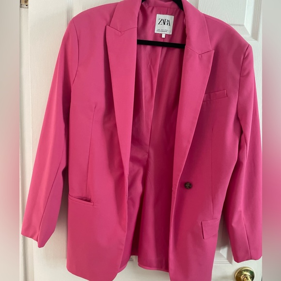 Zara | Jackets & Coats | Zara Pink Blazer | Poshmark